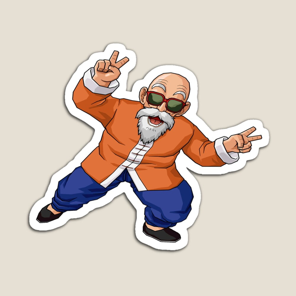 Kira Sticker With Anime Dragon Ball Z Old Man (Master Roshi) Decorative ...