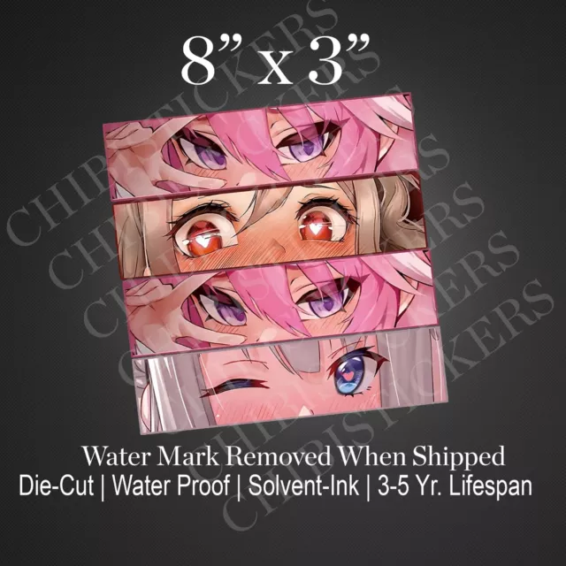 Kira Sticker With Anime Eyes Slap Bumper 4 Pack Chibi Kawaii Vinyl ...