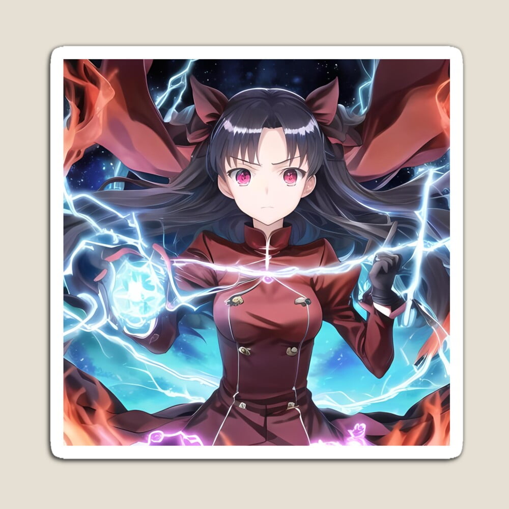 Kira Sticker With Anime Waifu Rin Tohsaka Fate Stay Night Lightning ...