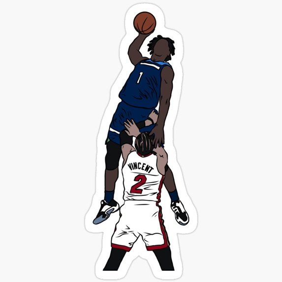 Kira Sticker - Anthony Edwards "Dunk" On Gabe Vincent Sticker - Single ...