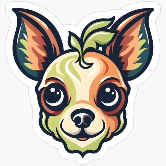 Kira Sticker - Apple Chihuahua Tiki Mask "Wawa" Sticker, Funny ...