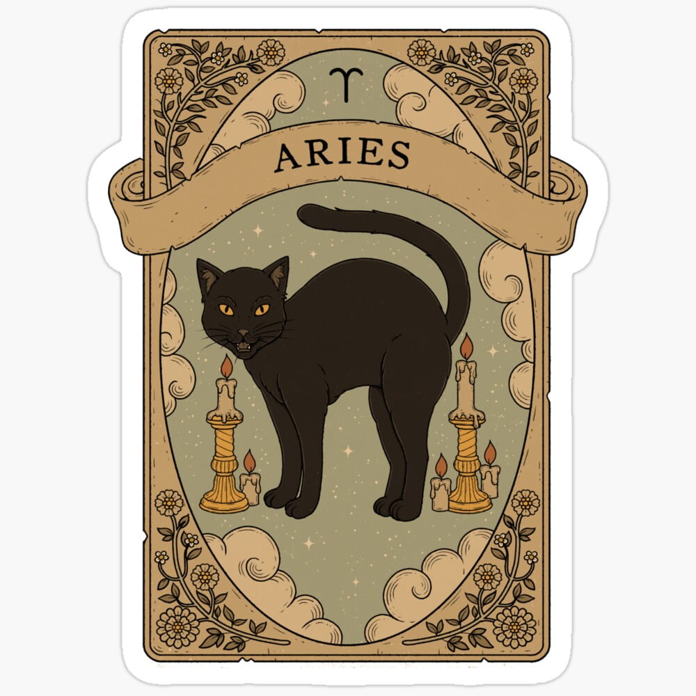 Kira Sticker - Aries - Cats Astrology Sticker - Single, Trio, Or Squad ...