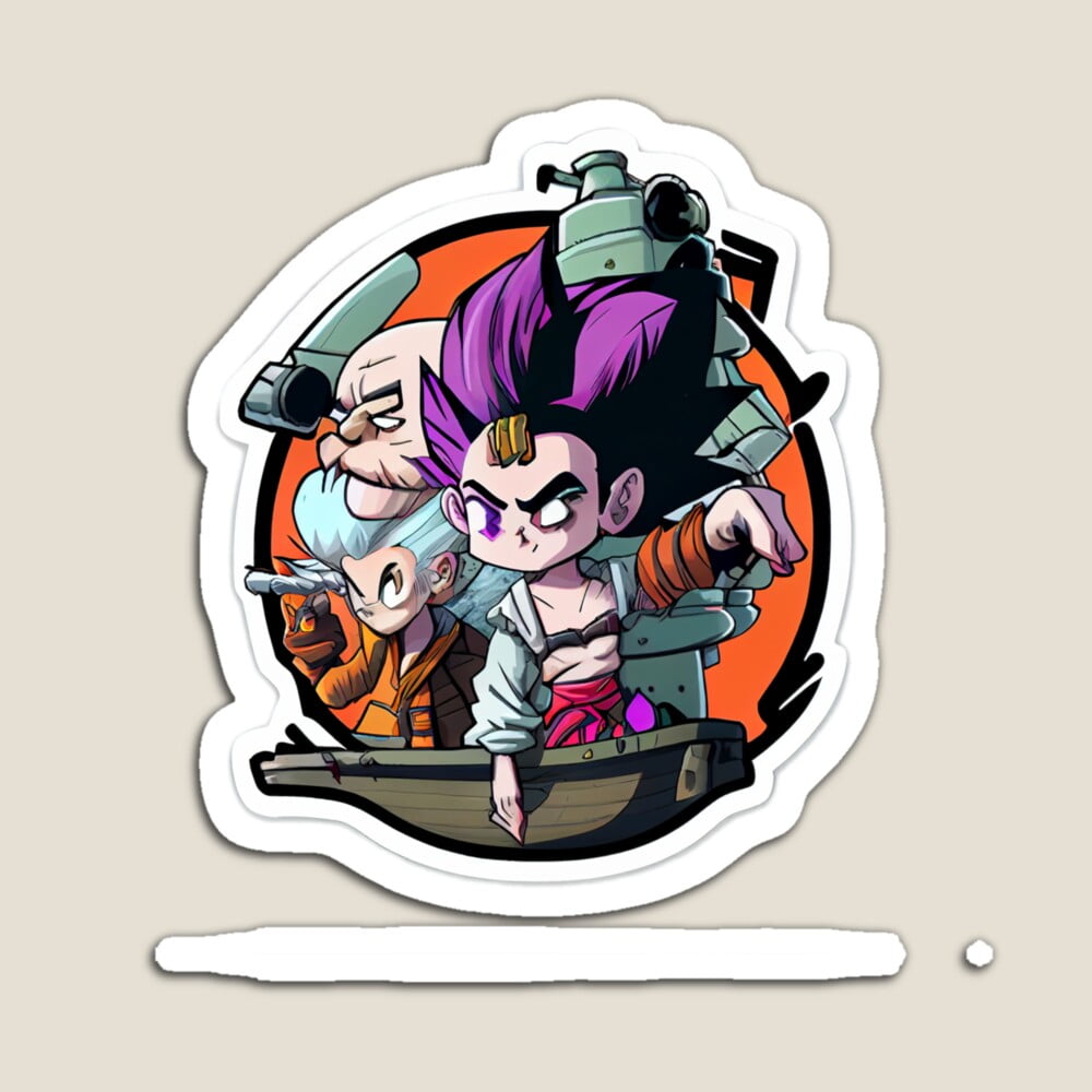 Kira Sticker With Artistic: Dbz Master Roshi And G0Ku Inspired Pirates ...