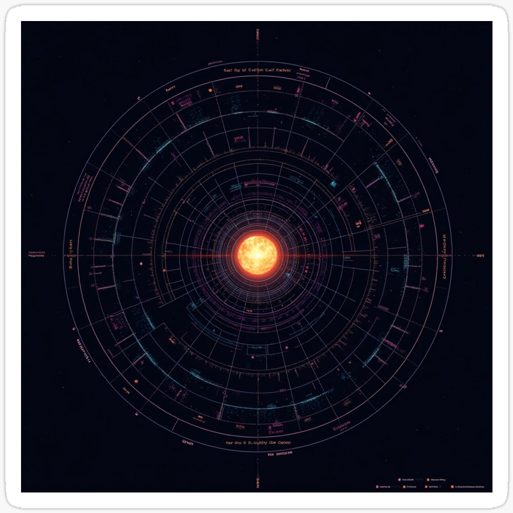 Kira Sticker - Asteroid Map Of The Solar System - Celestial Chart ...