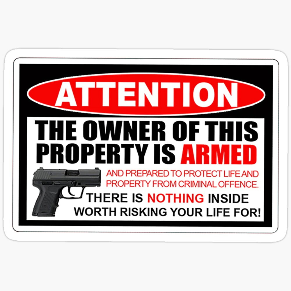 Kira Sticker - Attention The Owner Of This Property Is Armed Gift For ...