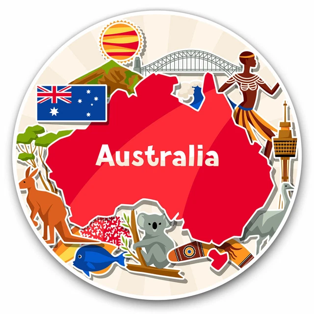 Kira Sticker With Australia Travel Map Australian Cool Gift Decorative ...