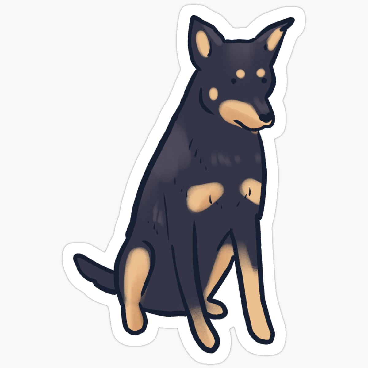 Kira Sticker - Australian Kelpie Dog Art Sticker, Funny Waterproof ...