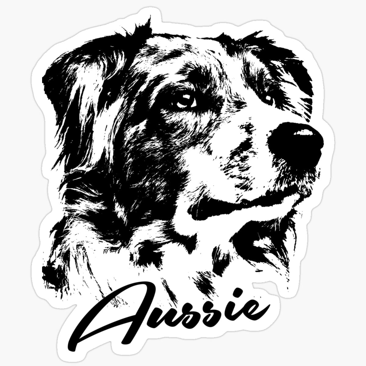 Kira Sticker - Australian Shepherd - Aussie Sticker, Funny Waterproof ...