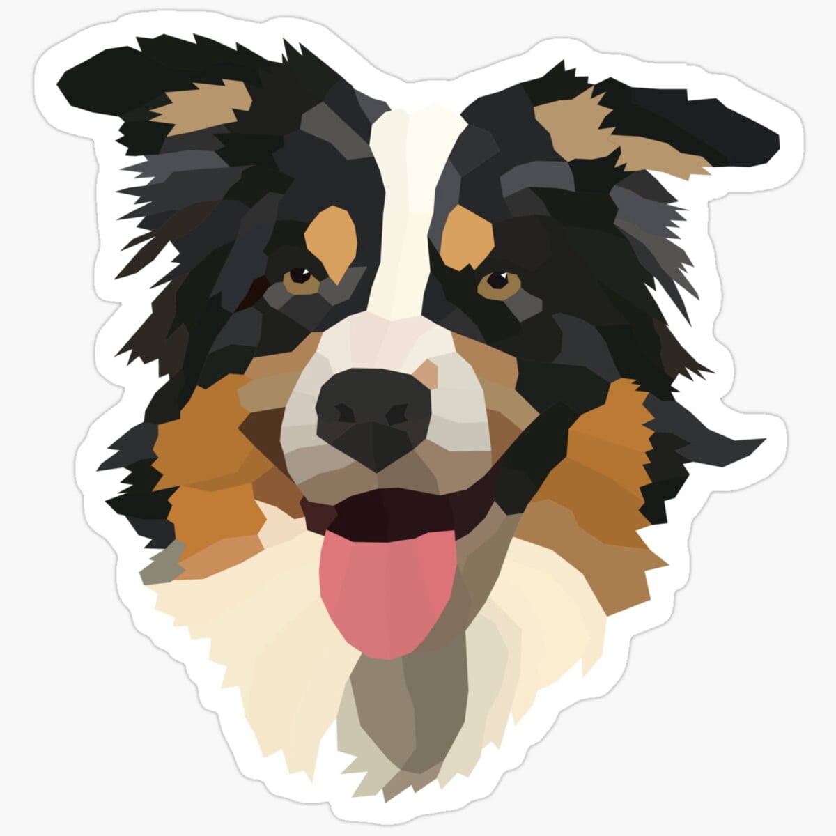 Kira Sticker - Australian Shepherd Tri Black Sticker, Funny Waterproof ...