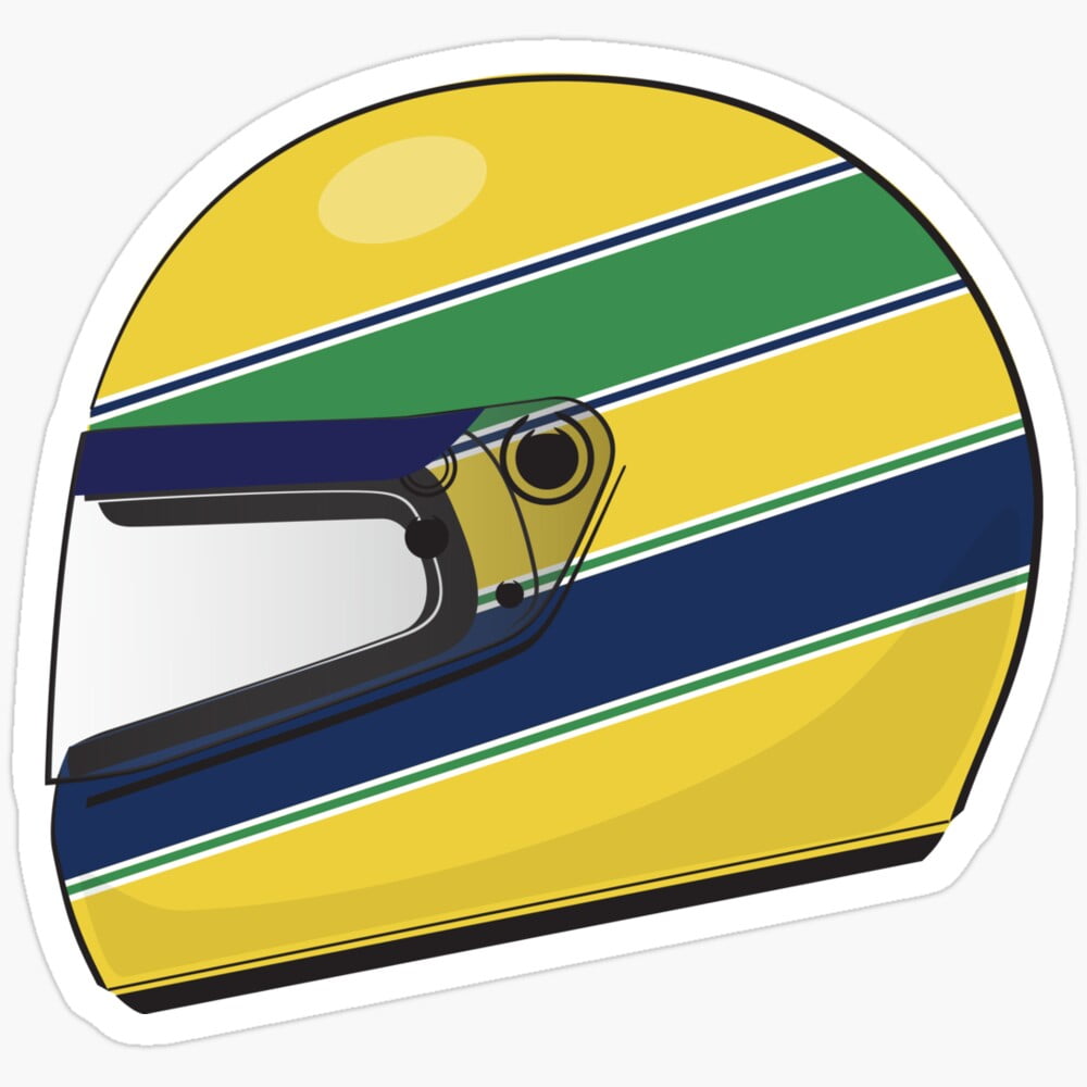 Kira Sticker - Ayrton Senna Helmet - Phone Stickers, Waterproof Decals ...