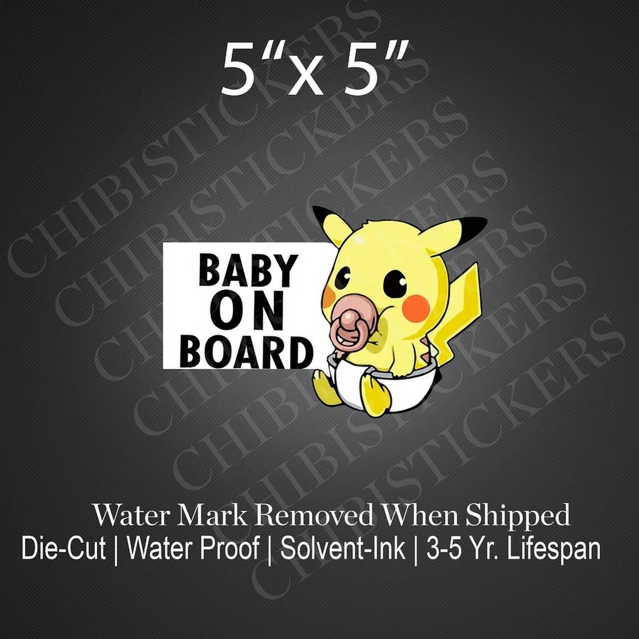 Kira Sticker With Baby On Board Baby Pikachu Peeker Pokemon Anime Vinyl ...