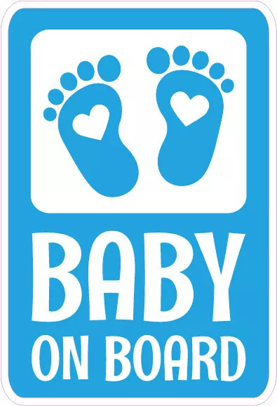 Kira Sticker With Baby On Board Rectangle Blue Logo Window Decal ...