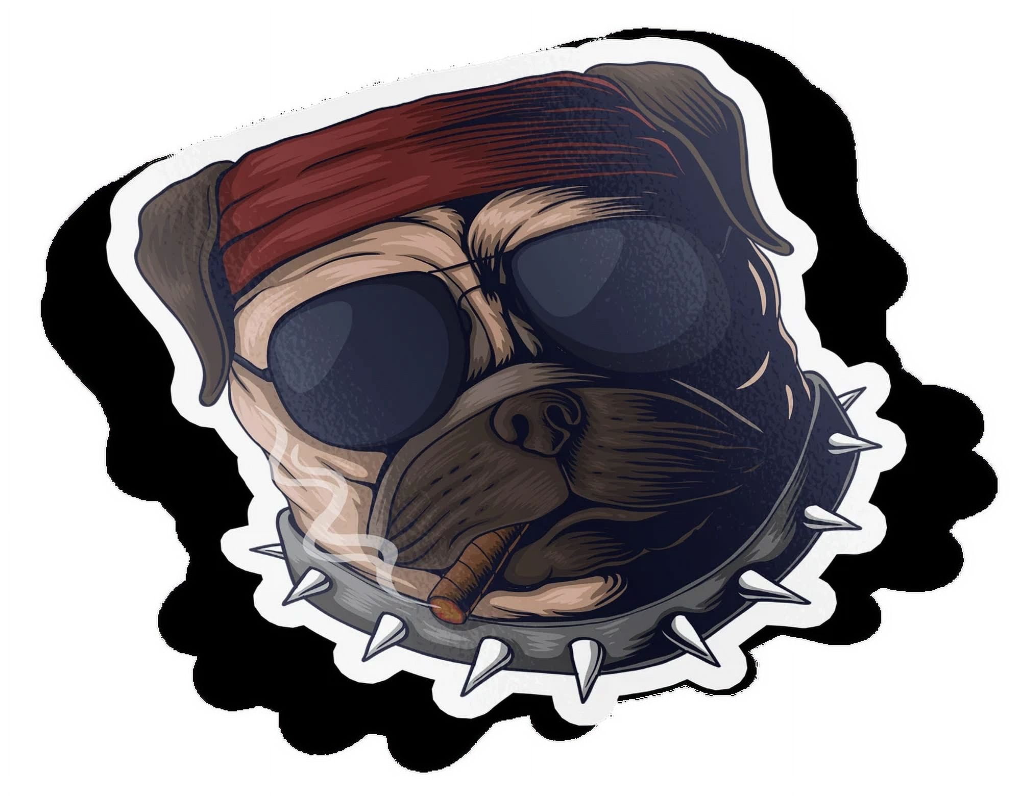 Kira Sticker - Bad Pug Cigar Dog Animal For Tumblers, Laptops ...