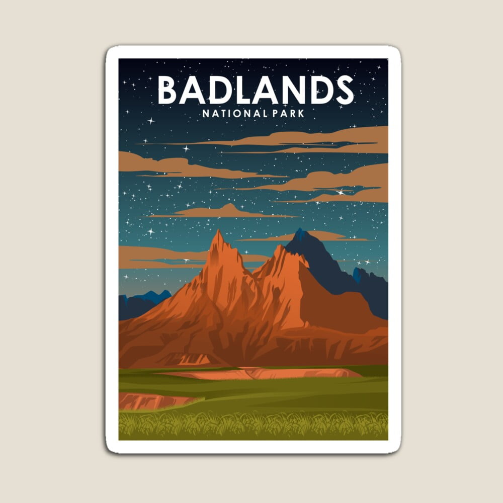 Kira Sticker With Badlands National Park Vintage Minimal Retro Travel ...
