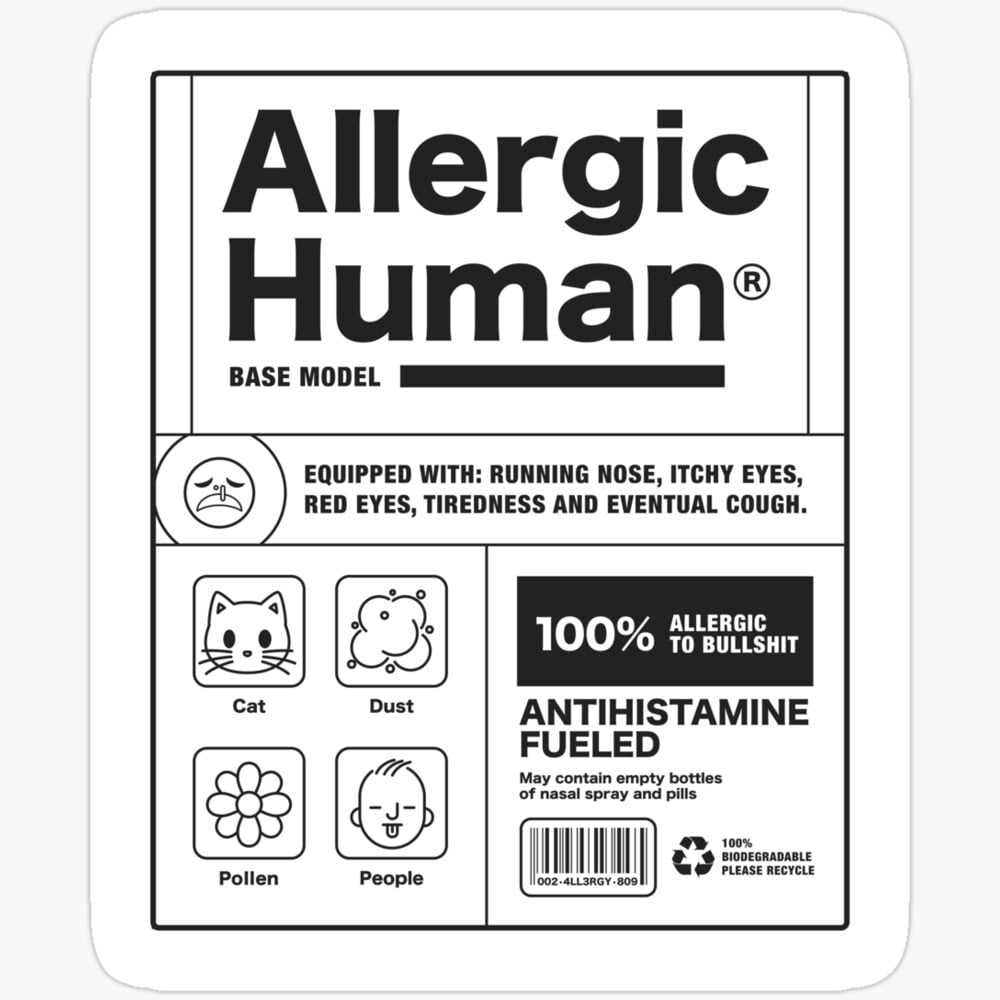Kira Sticker - Base Model Allergic Humanâ® Sticker - Walmart.com