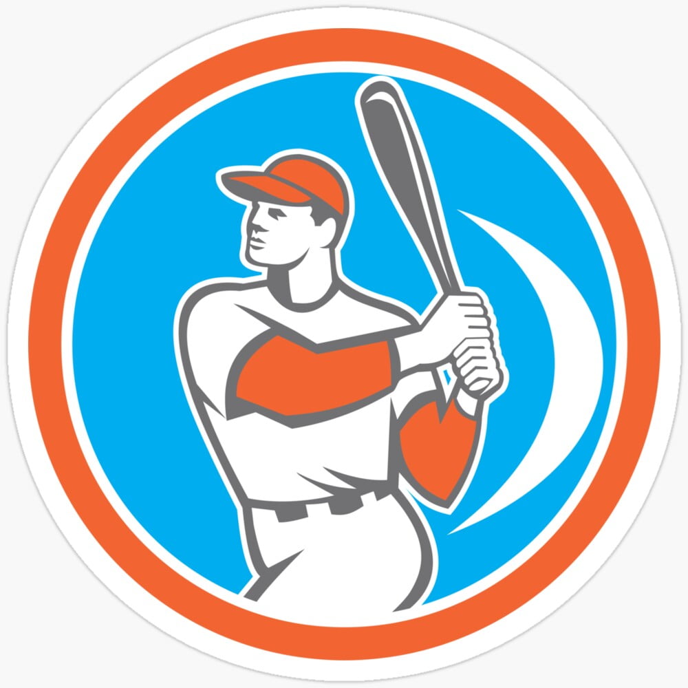 Kira Sticker - Baseball Batter Hitter Bat Circle Retroperfect Sticker ...