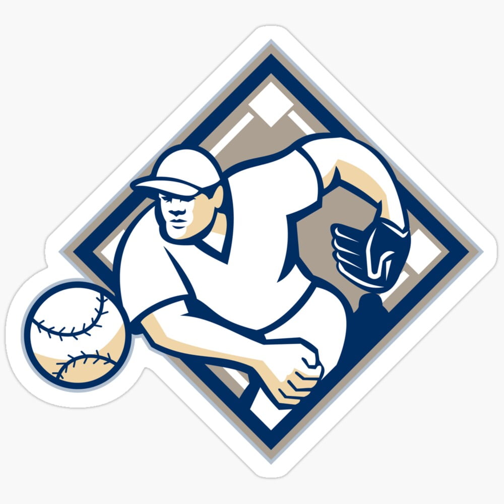 Kira Sticker - Baseball Pitcher Throwing Ball Diamondperfect Sticker ...