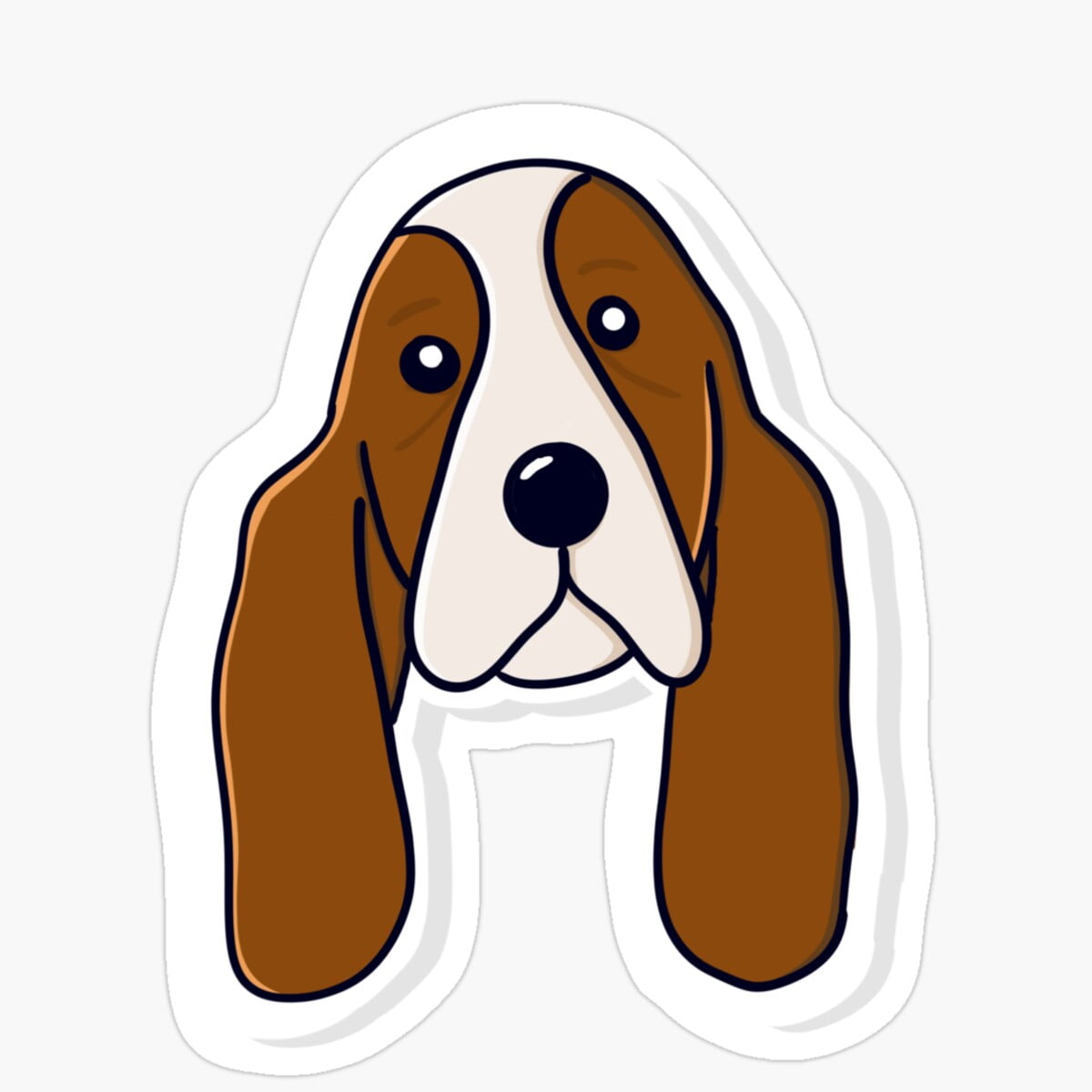 Kira Sticker - Bassett Hound Dog With Shadow Sticker, Funny Waterproof ...
