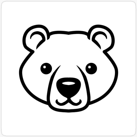 Kira Sticker - Bear Black And White Minimalist Pictogram Perfect Gift ...