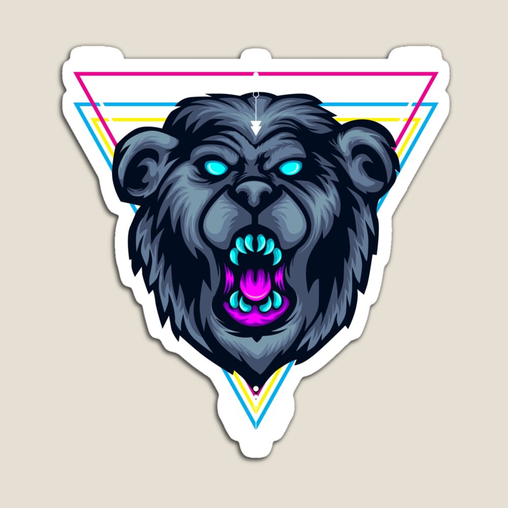 Kira Sticker With Bear Sacred Geometry Illustration Sticker Decorative ...