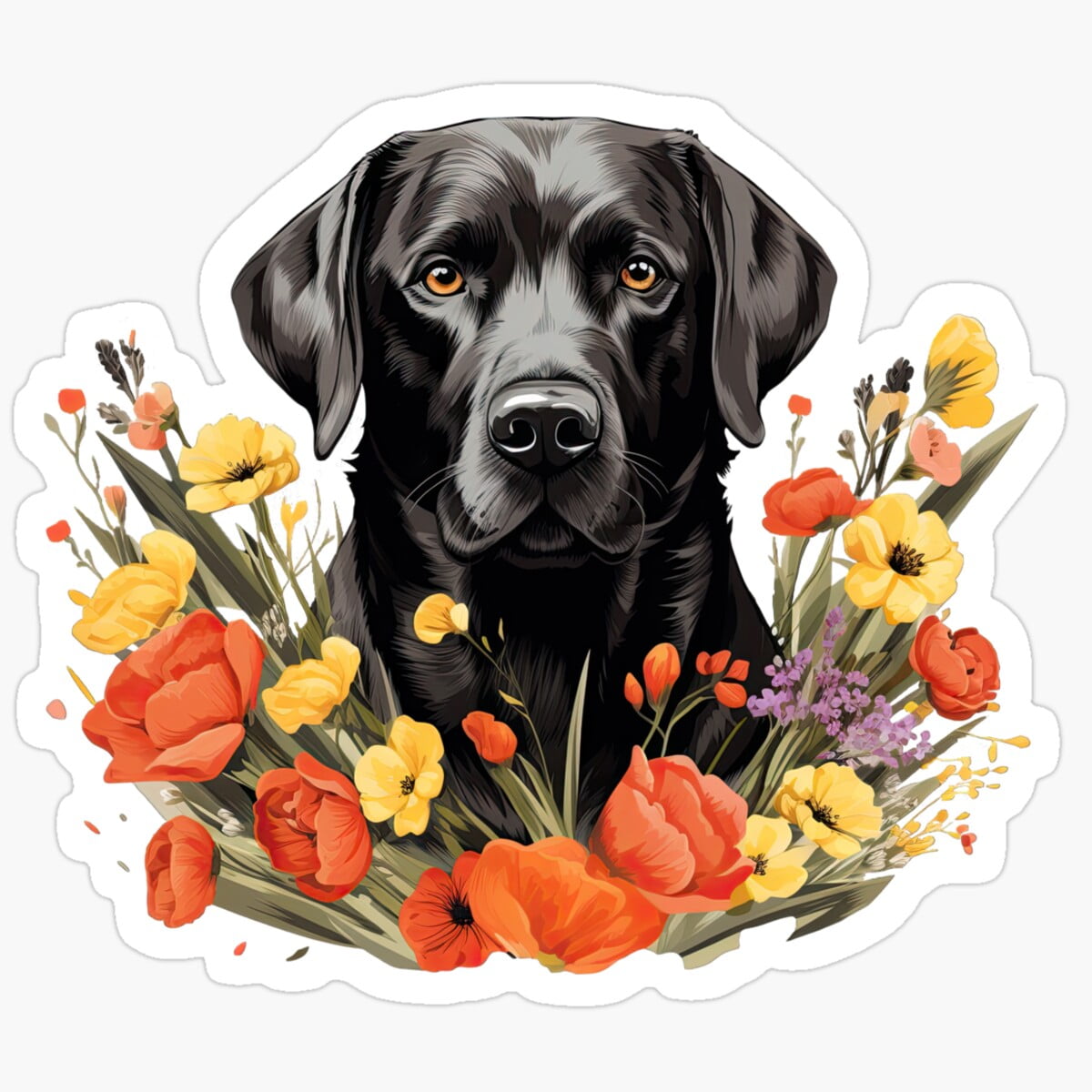 Kira Sticker - Beautiful Black Labrador Sticker, Funny Waterproof Decal ...