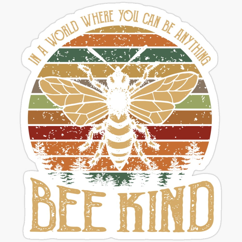 Kira Sticker - Bee Kind Cute Bee Kindness Inspirational Quote Sweet ...