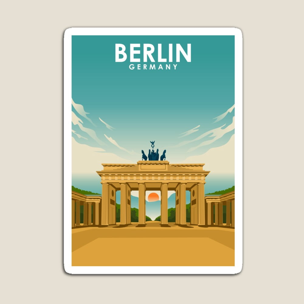 Kira Sticker With Berlin Germany Brandenburg Gate Vintage Travel Poster ...