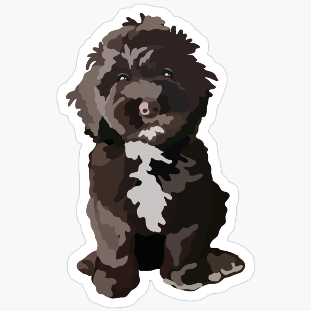 Kira Sticker - Bernedoodle Dog Portrait Digital Illustration Sticker ...