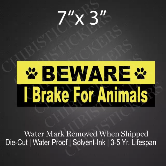 Kira Sticker With Beware I Brake For Animals Car Decal Bumper ...
