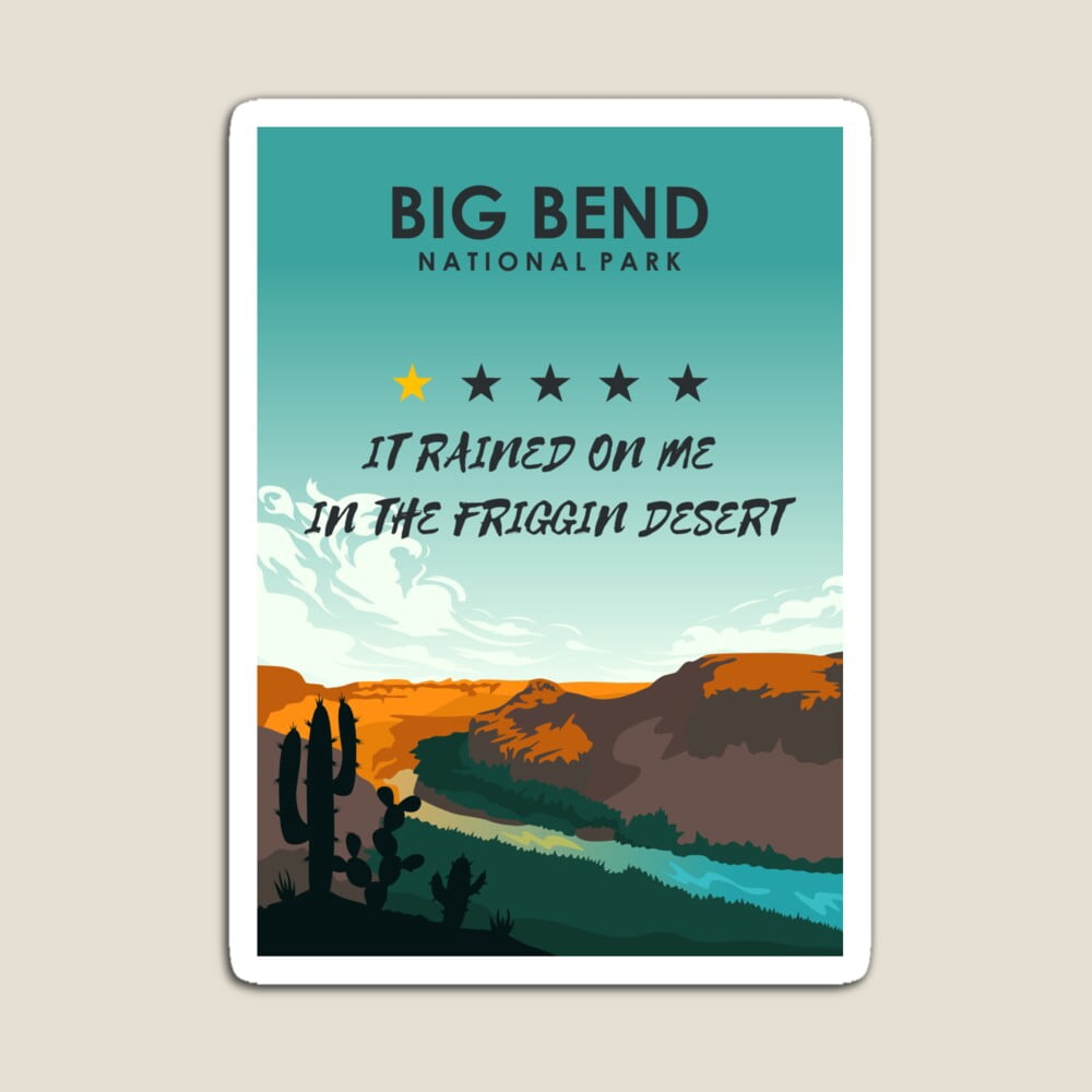 Kira Sticker With Big Bend One Star Review Subpar National Park Poster ...