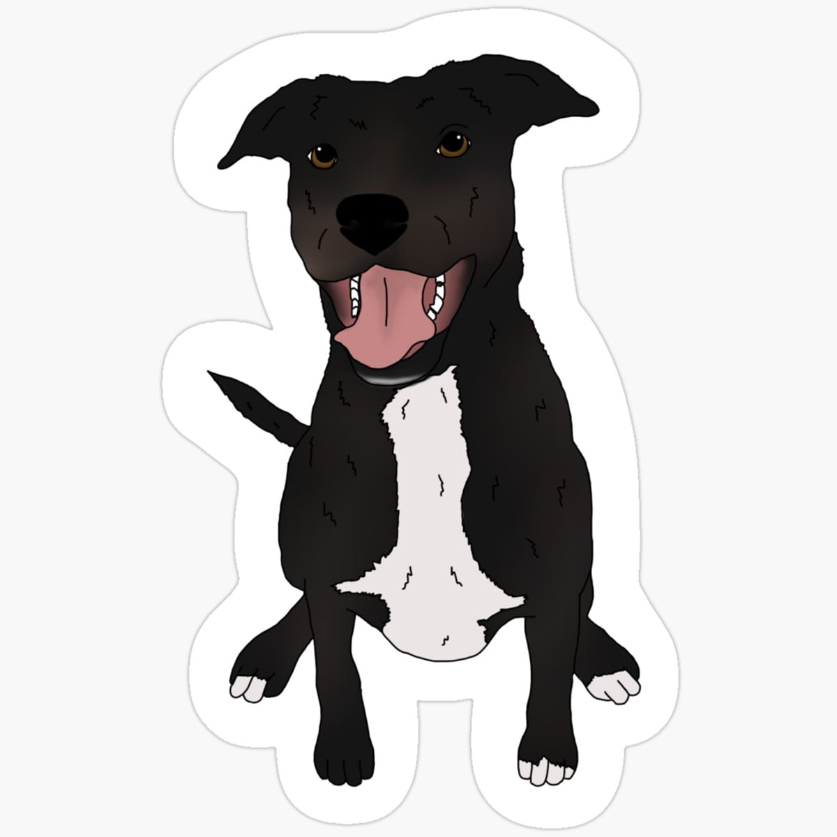 Kira Sticker - Black And White Bully Breed Sticker, Funny Waterproof ...