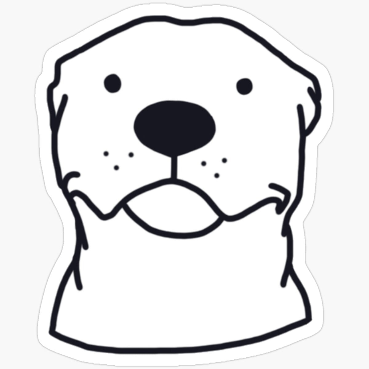 Kira Sticker - Black And White Dog Sticker, Funny Waterproof Decal For ...