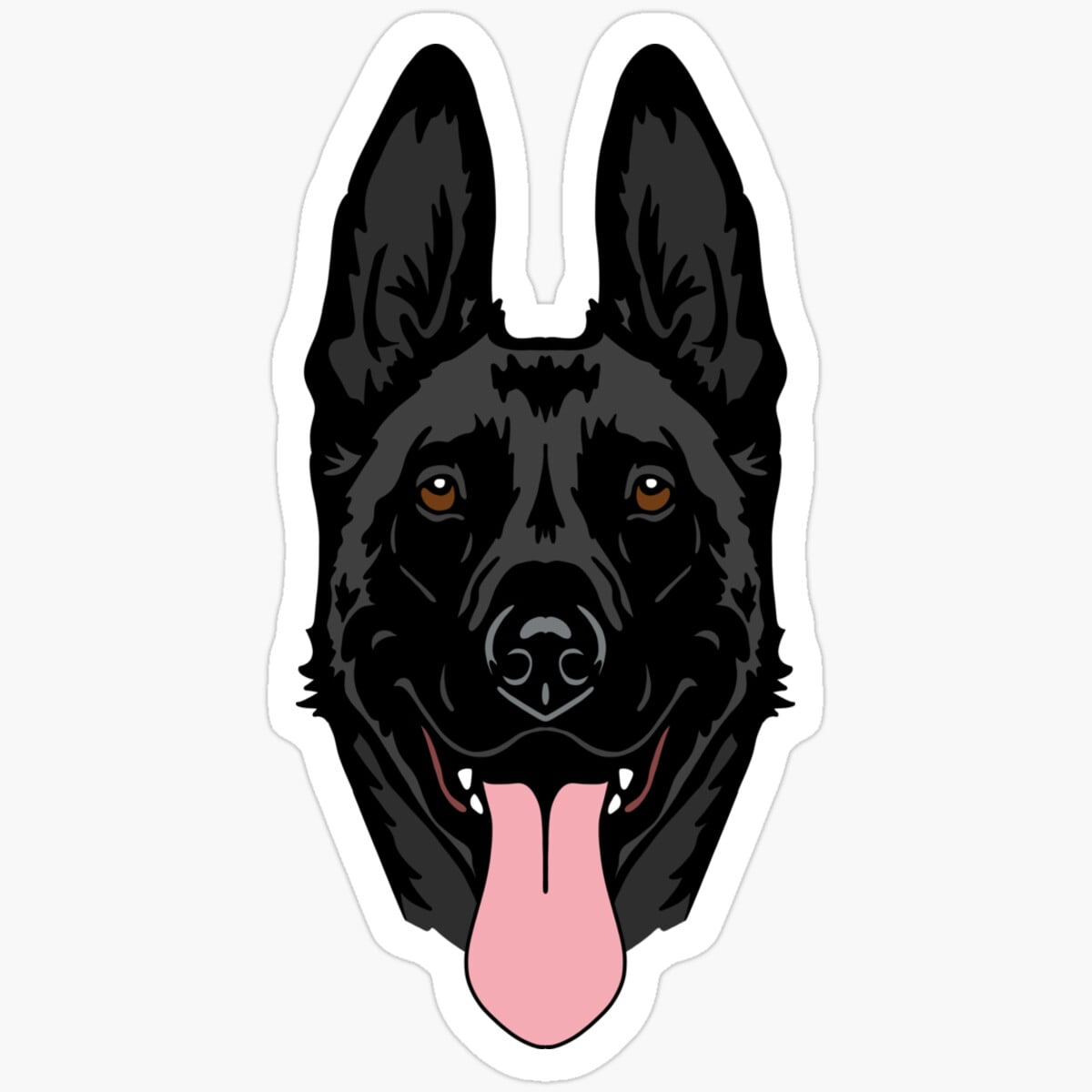 Kira Sticker - Black Belgian Malinois Sticker, Funny Waterproof Decal ...