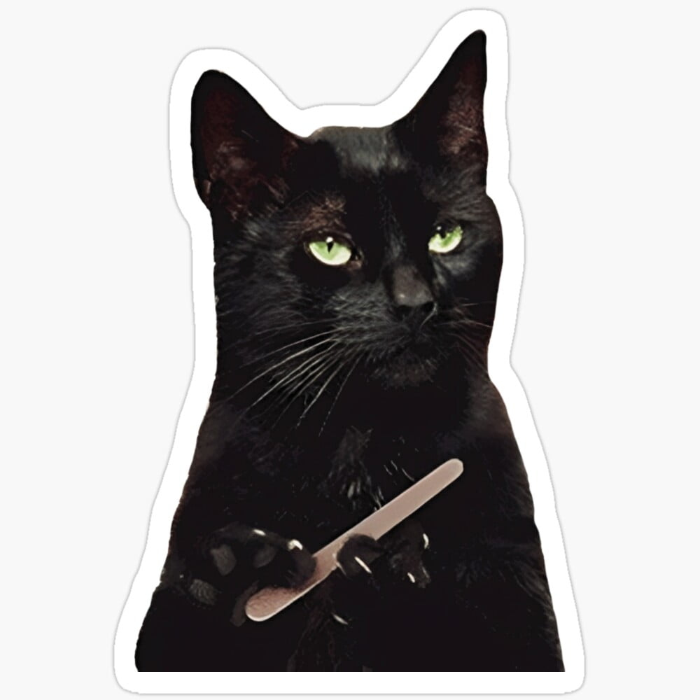 Kira Sticker - Black Cat - Phone Stickers, Waterproof Decals Water ...