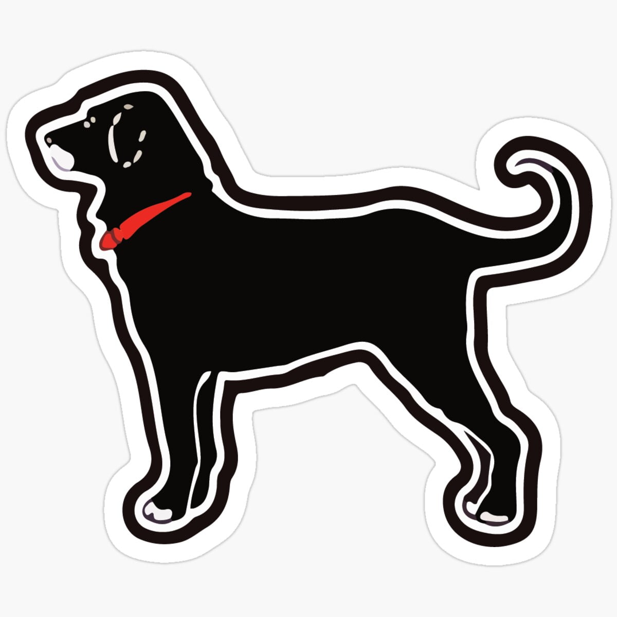 Kira Sticker - Black Dog Standing On All Four Sticker, Funny Waterproof ...