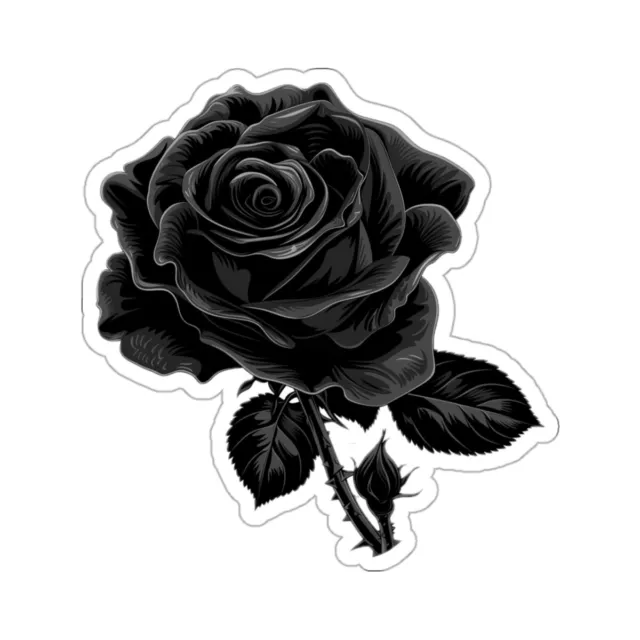 Kira Sticker With Black Gothic Rose Dark Flower Realistic Artwork Kiss ...