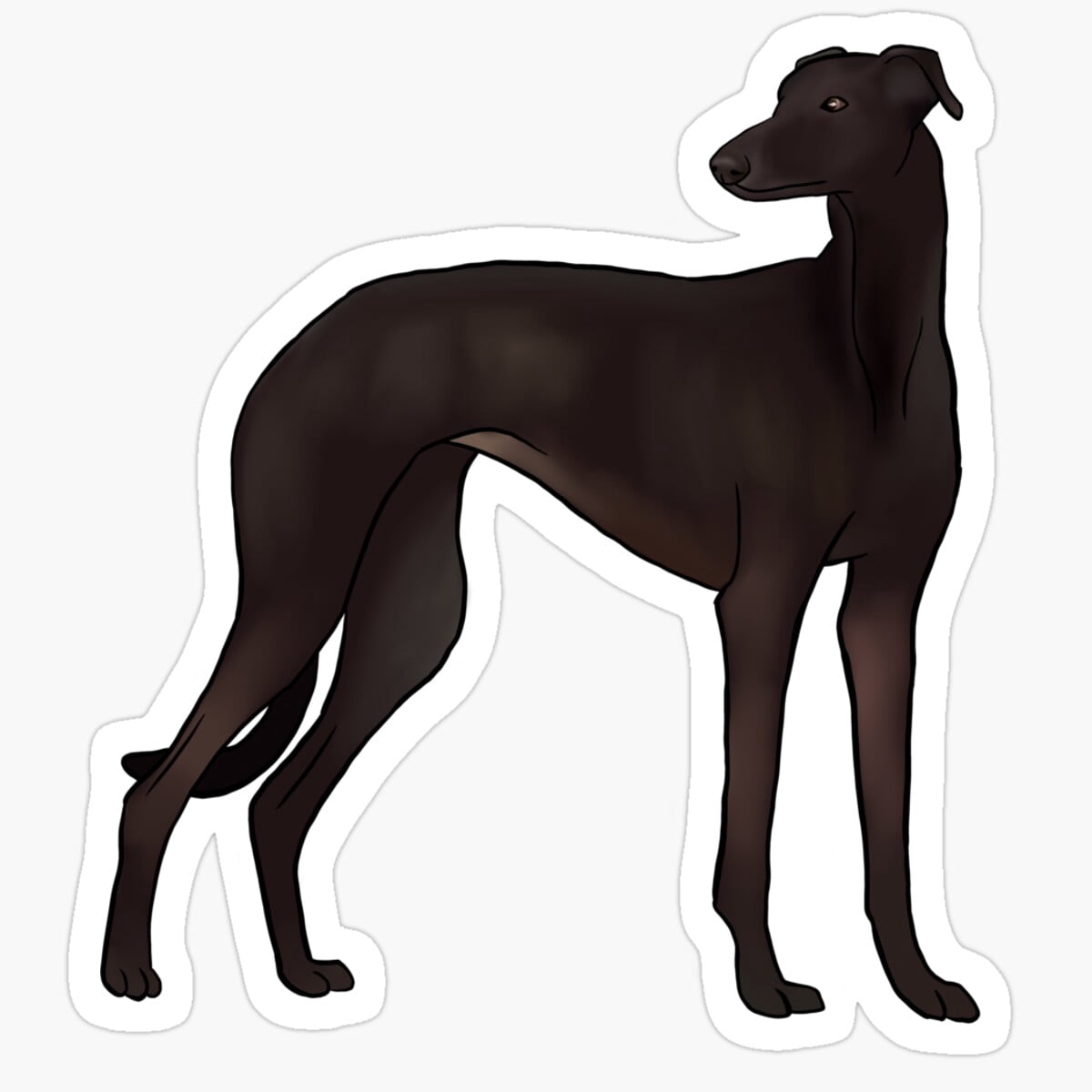 Kira Sticker - Black Greyhound Sticker, Funny Waterproof Decal For Pet ...