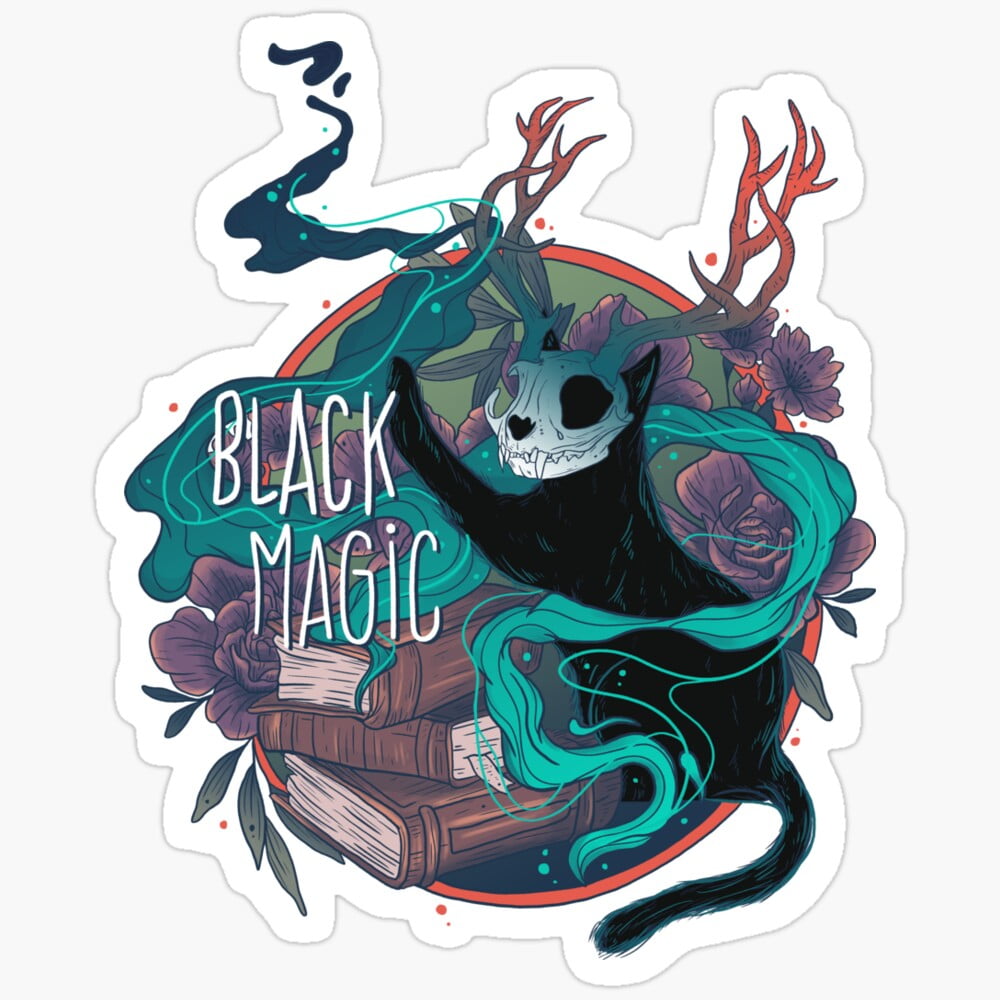 Kira Sticker - Black Magic Cat - Phone Stickers, Waterproof Decals ...