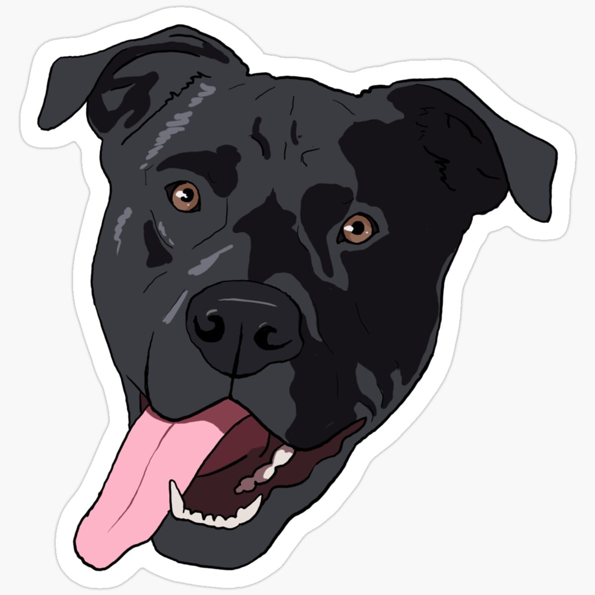 Kira Sticker - Black Pittador, Pitbull Lab Mix Sticker, Funny ...