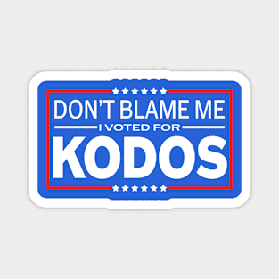 Kira Sticker With Don'T Blame Me, I Voted For Kodos | Simpsons Meme ...