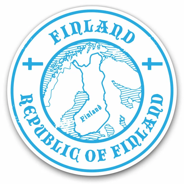 Kira Sticker With Blue Republic Of Finland Travel Stamp Cool Gift ...