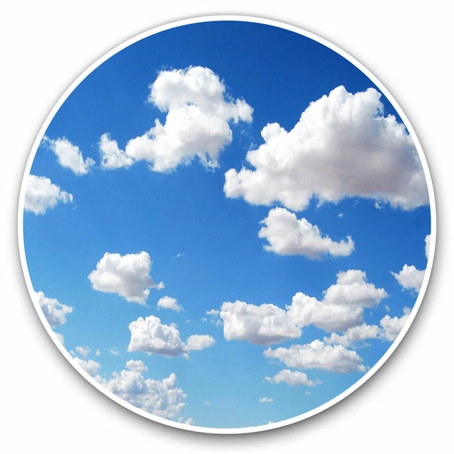 Kira Sticker With Blue Sky White Fluffy Clouds Cool Gift Decorative ...