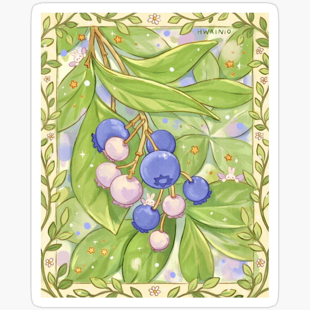 Kira Sticker - Blueberry Bunnies - Phone Stickers, Waterproof Decals ...