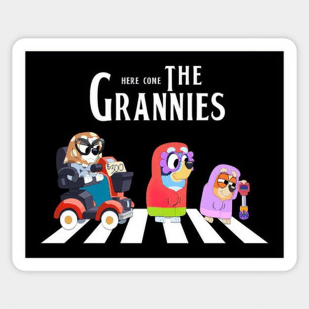 Kira Sticker With Bluey Here Come The Grannies, Band Style Bluey S For ...
