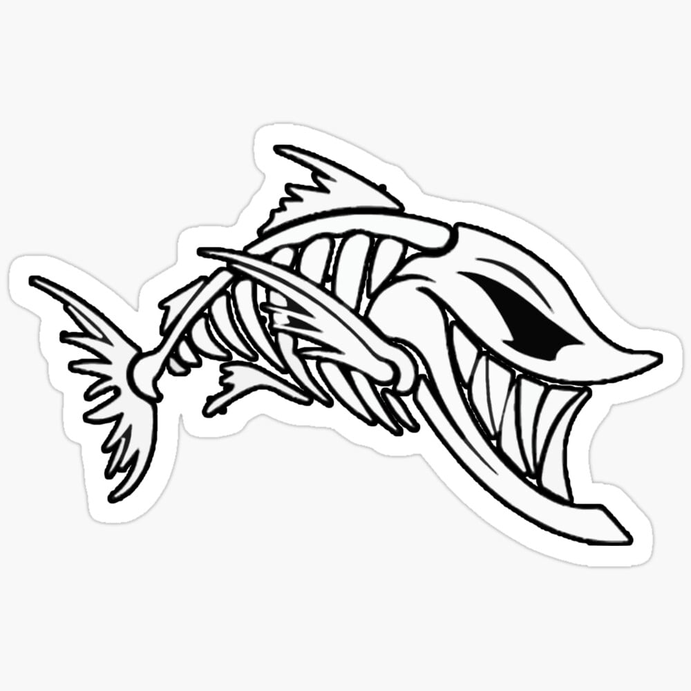 Kira Sticker - Bone Fish - Fishing Gift For You - Phone Stickers ...