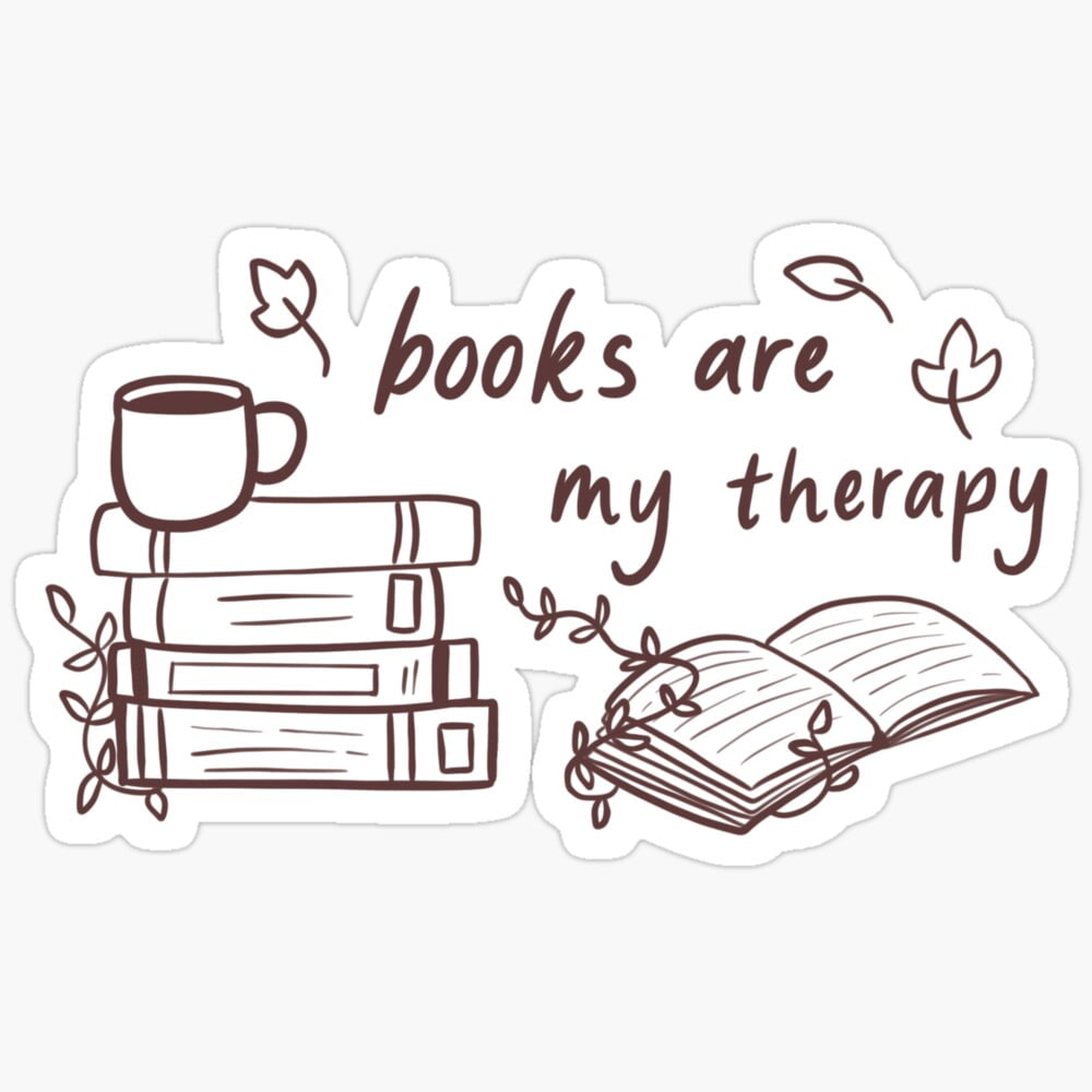 Kira Sticker - Books Are My Therapy Sticker - Walmart.com