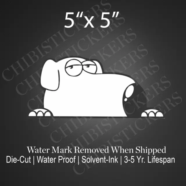 Kira Sticker With Brian The Dog Funny Cartoon Car Peeker Bumper Sticker ...