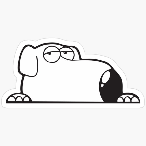 Kira Sticker - Brian Dog Peeker Cartoon Funny Sticker, Funny Waterproof ...