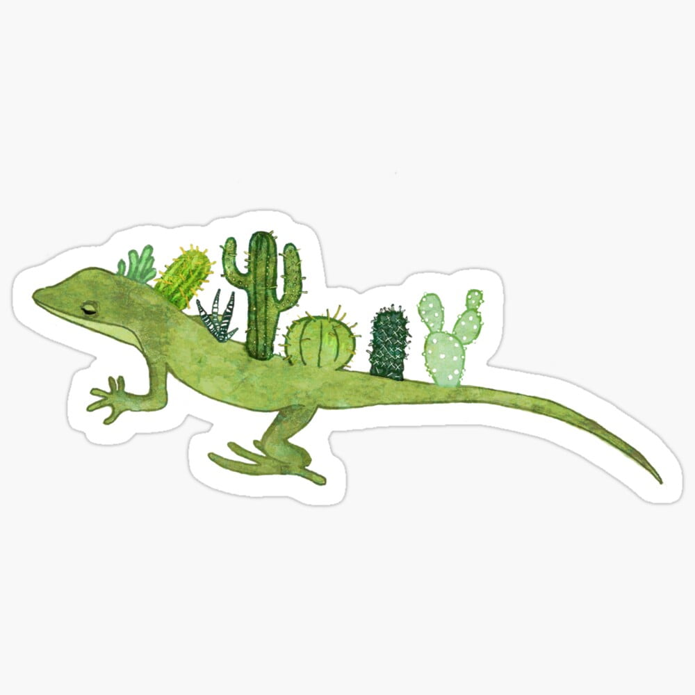 Kira Sticker - Cactus Gecko - Phone Stickers, Waterproof Decals Water ...