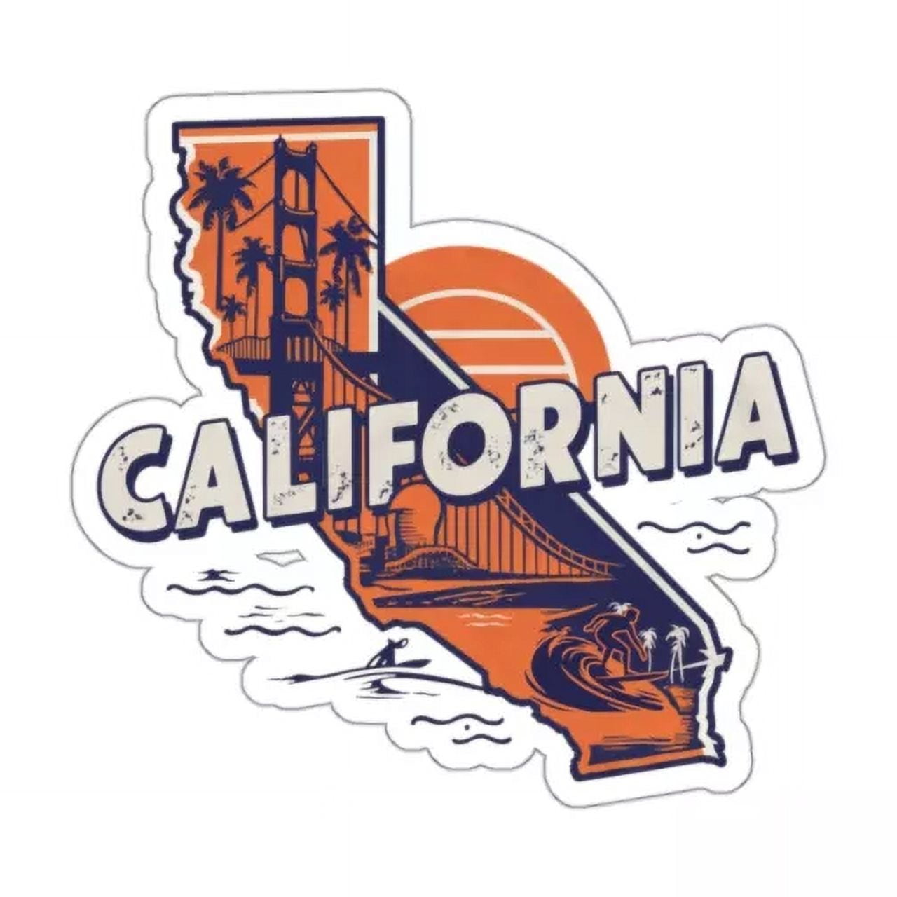 Kira Sticker With California State Vinyl Outline Aesthetic Design ...